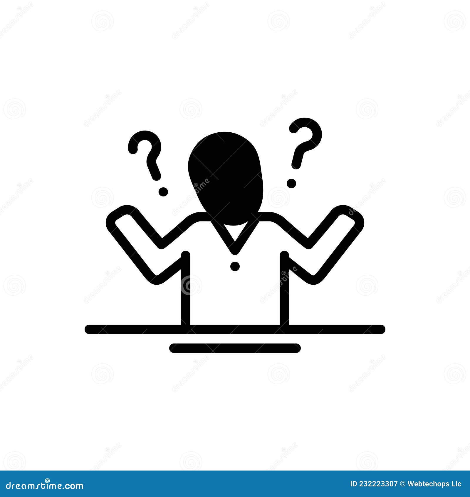 Black Solid Icon for Shrug, Doubt and Concept Stock Vector ...