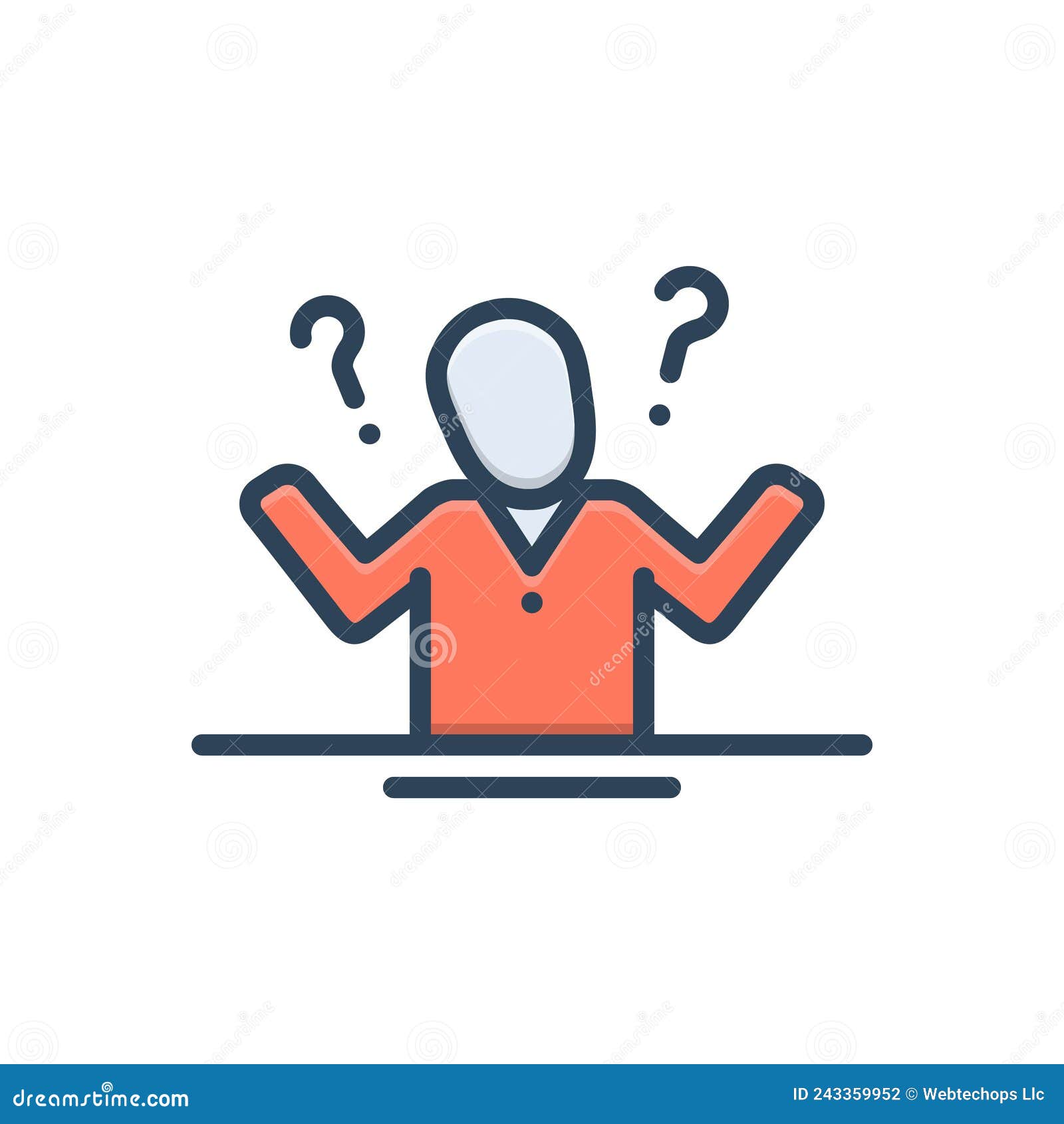 Unsure Person Thinking About Direction Or Future, Vector Cartoon Stick ...