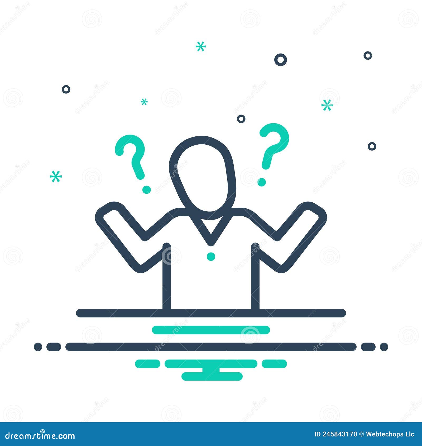 Mix Icon for Shrug, Doubt and Unsure Stock Illustration - Illustration ...