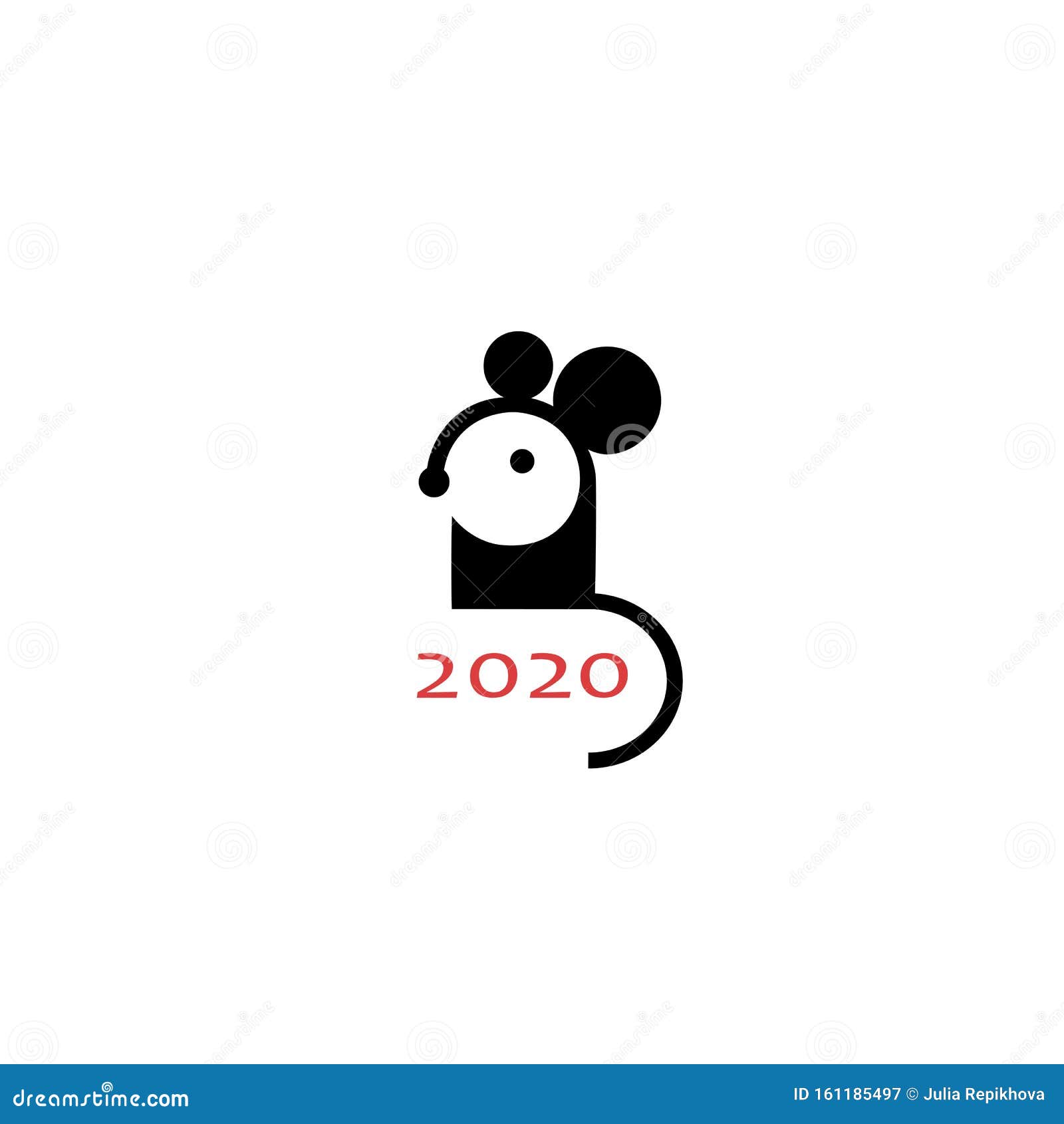 Simple Logo Mouse Symbol of 2020 Year. Chinese Animal Zodiac New Year ...