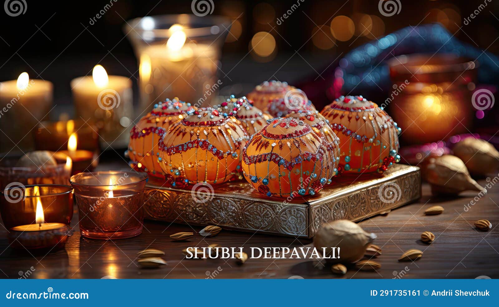 Shubh Deepavali! Greeting Indian Holdiday Card Stock Illustration ...