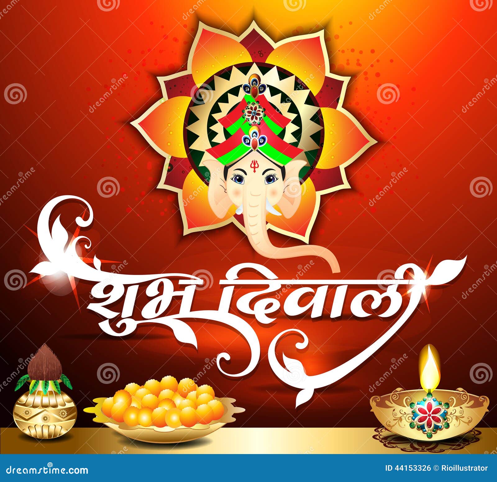 Shubh Diwali Background stock illustration. Illustration of festival ...