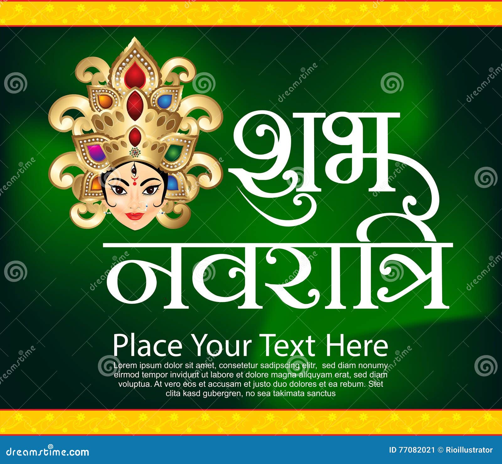 Shubh Navratri Digital Art Ilustration. Navaratri Hindu Festival ...