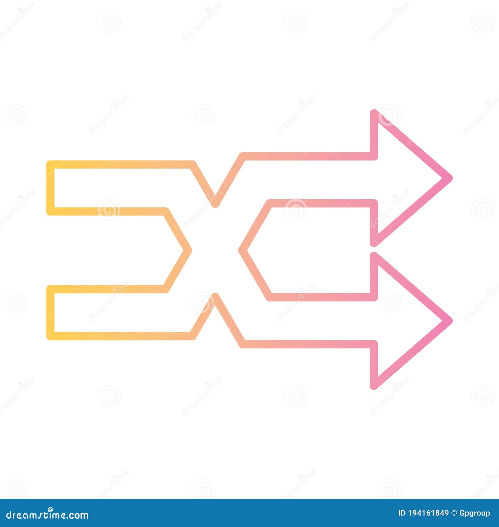 Shuffle Arrow Gradient Style Icon Vector Design Stock Vector ...