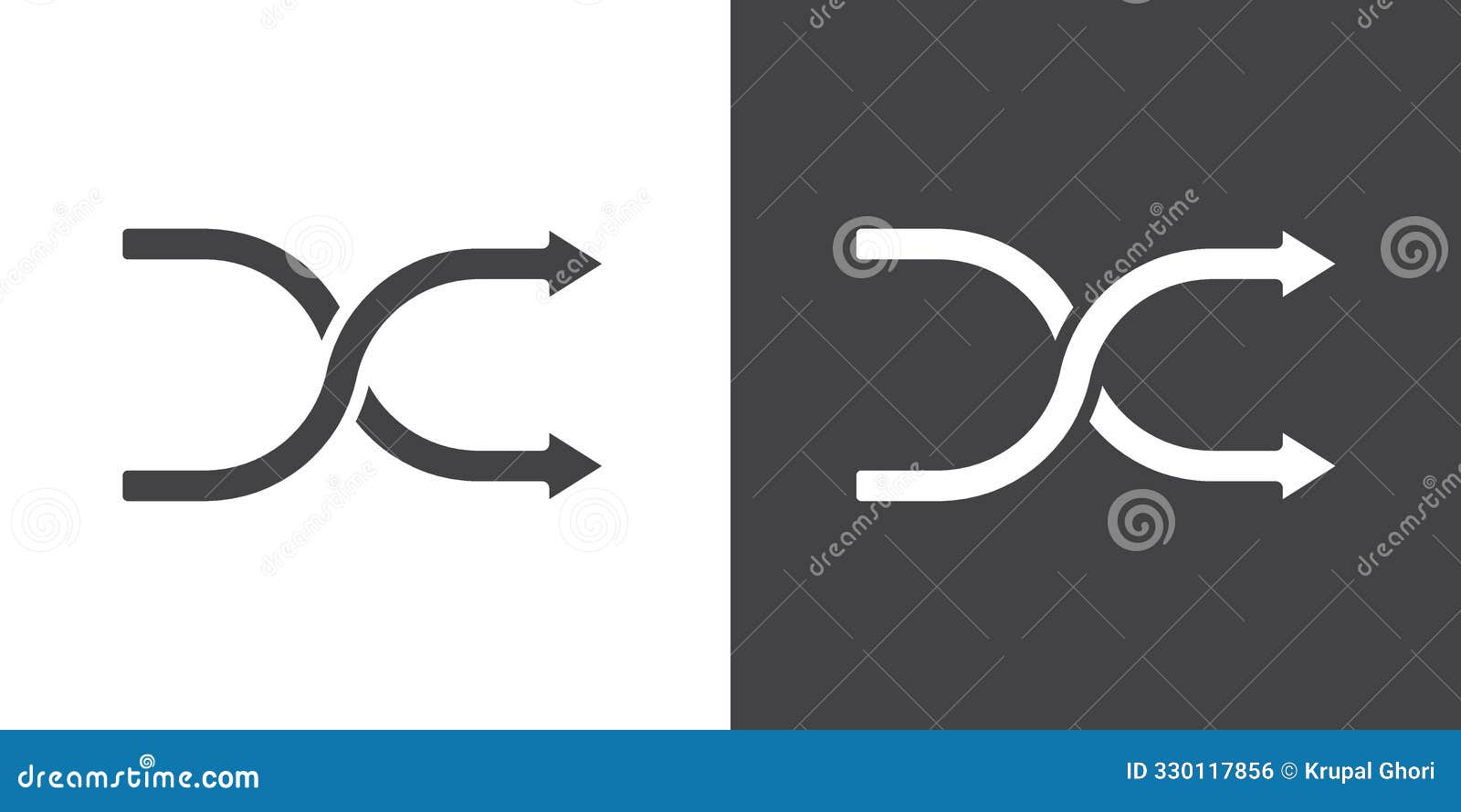 Shuffle Arrow Icon Thin Line Illustration Set Stock Illustration - Illustration of buttons ...