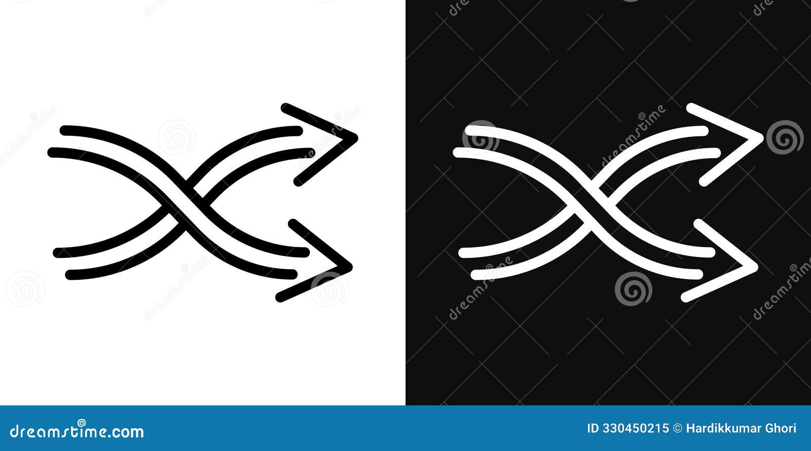 Shuffle Arrow Icon Line Art Vector | CartoonDealer.com #330132804