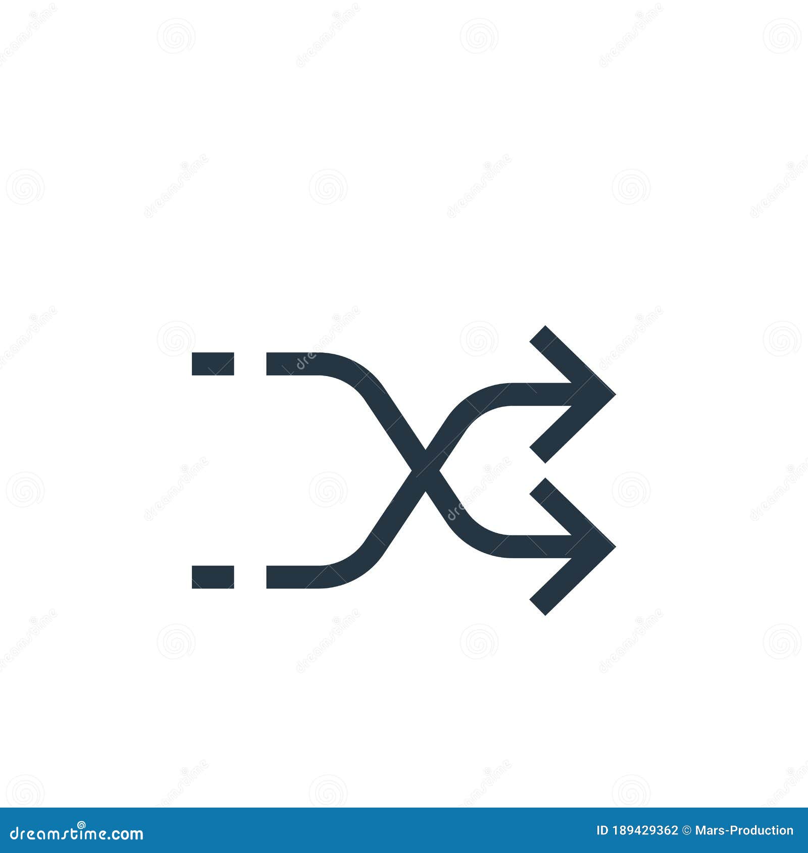 Shuffle Arrows Vector Icon Isolated on White Background. Outline, Thin ...