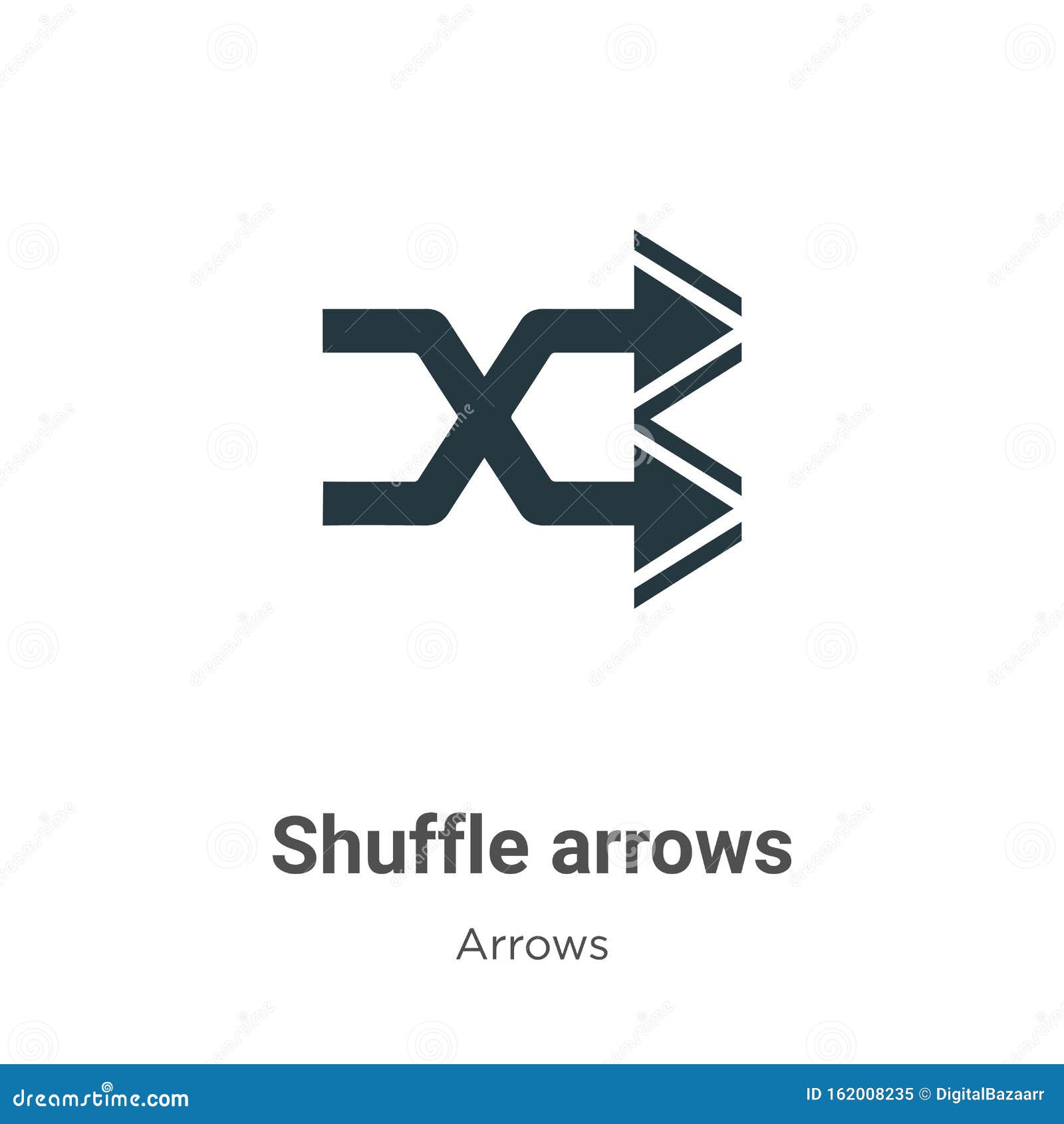 Shuffle Arrows Vector Icon on White Background. Flat Vector Shuffle ...