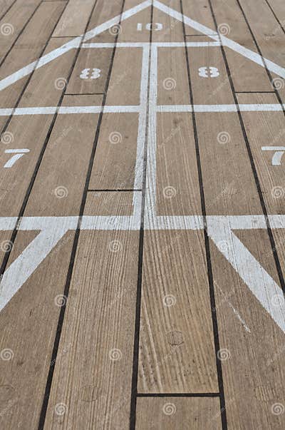 Shuffle Board on a Cruise Ship Stock Photo - Image of seven, three ...