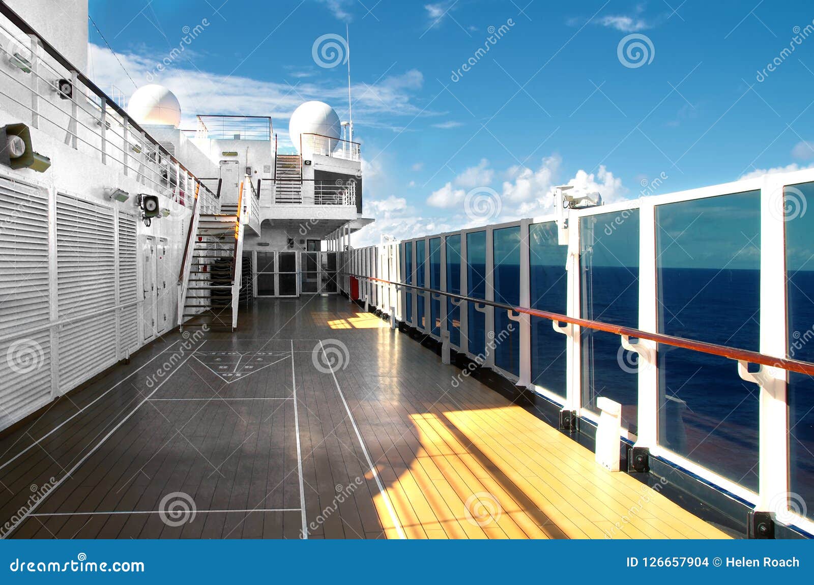 Shuffle Board on the Cruise Ship Deck; Early Morning Stock Photo ...