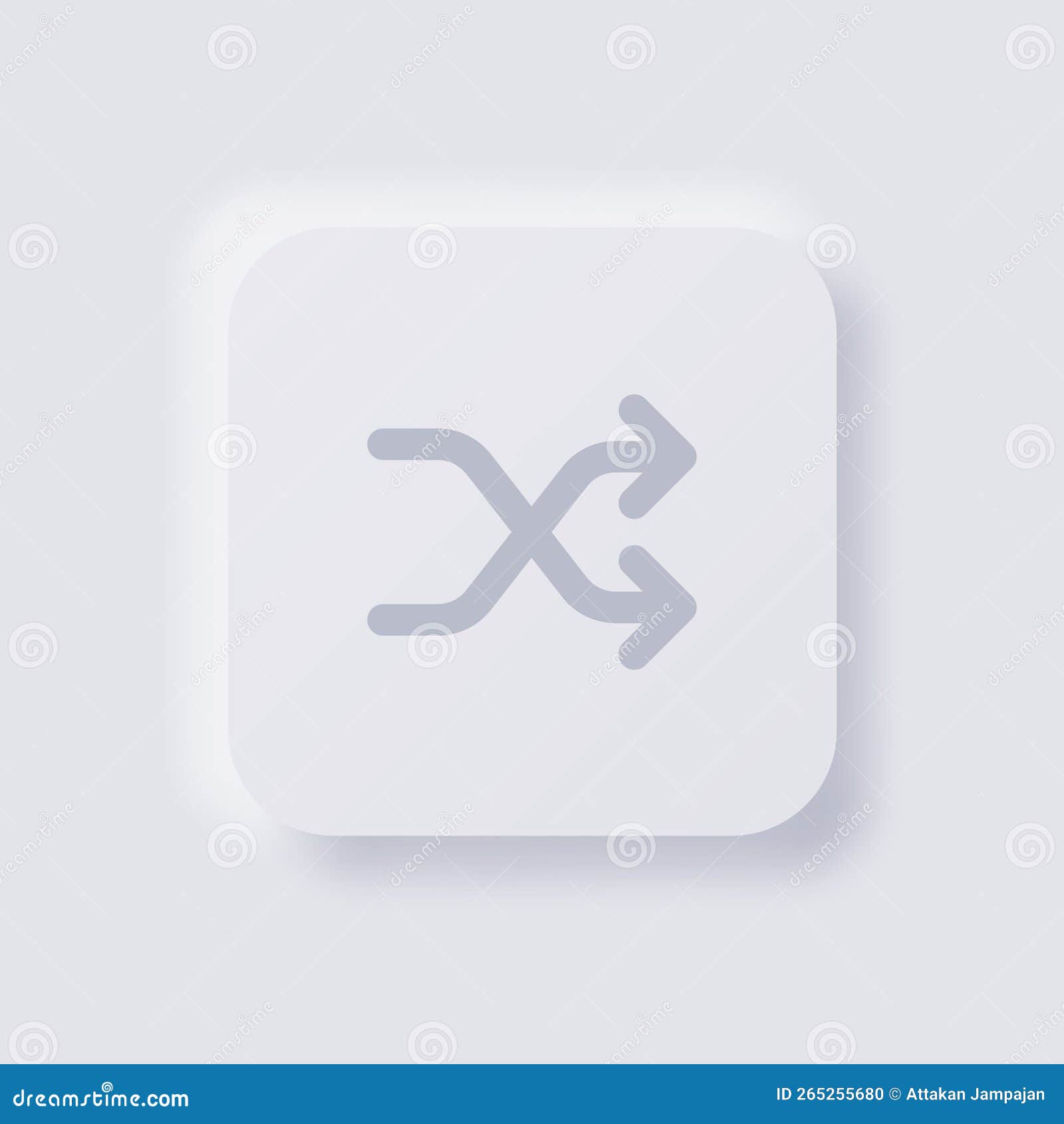 Shuffle Button Icon, White Neumorphism Soft UI Design for Web Design ...