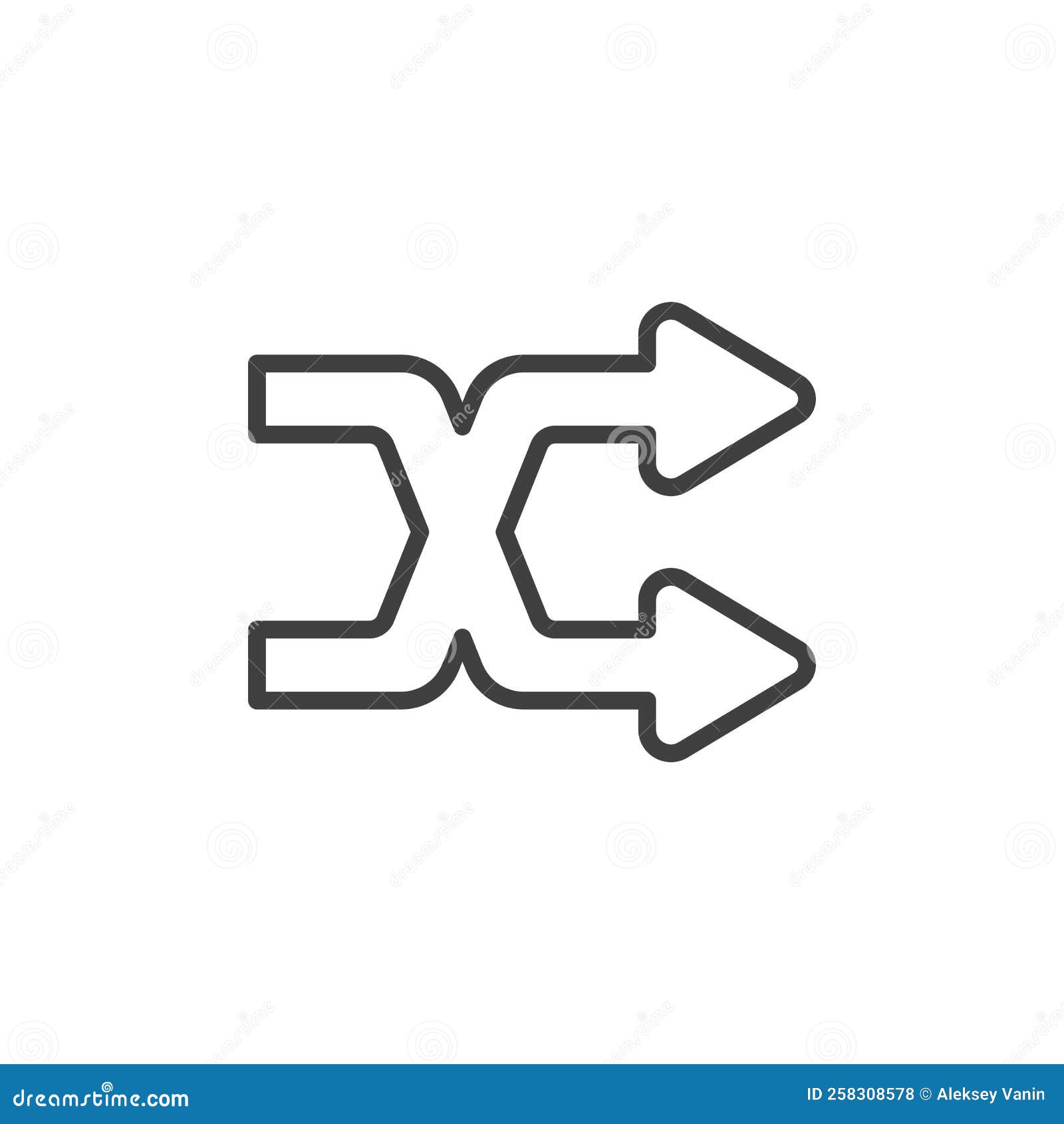 Shuffle button line icon stock vector. Illustration of arrow - 258308578