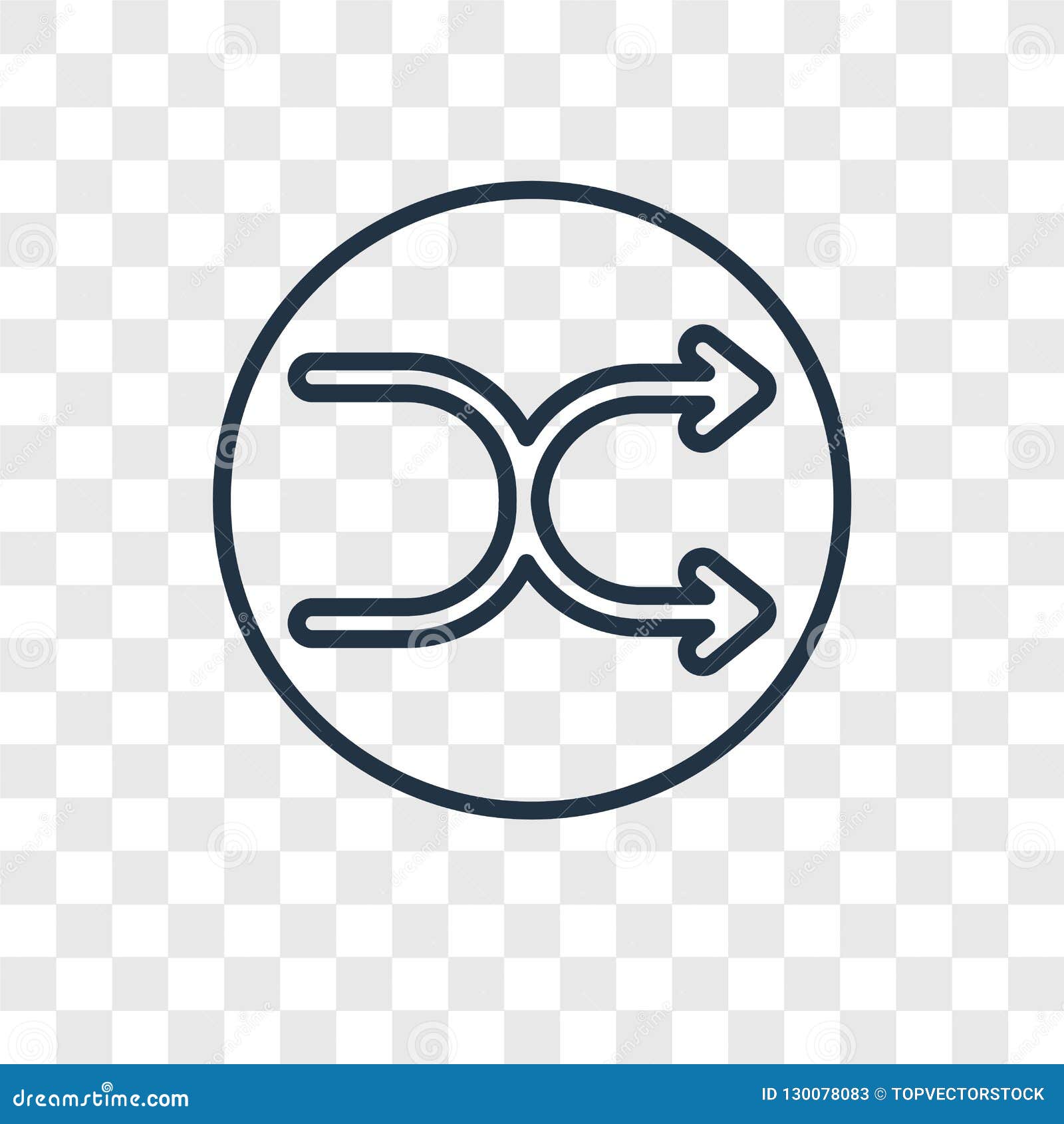 Shuffle Concept Vector Linear Icon Isolated on Transparent Background ...