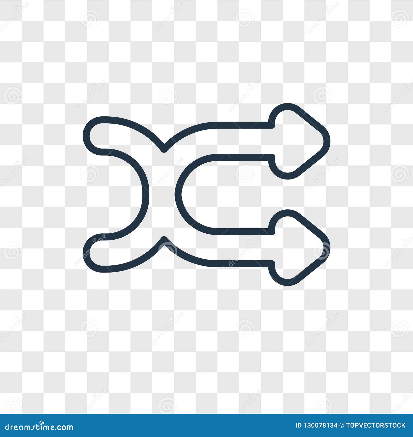 Shuffle Concept Vector Linear Icon Isolated on Transparent Background ...