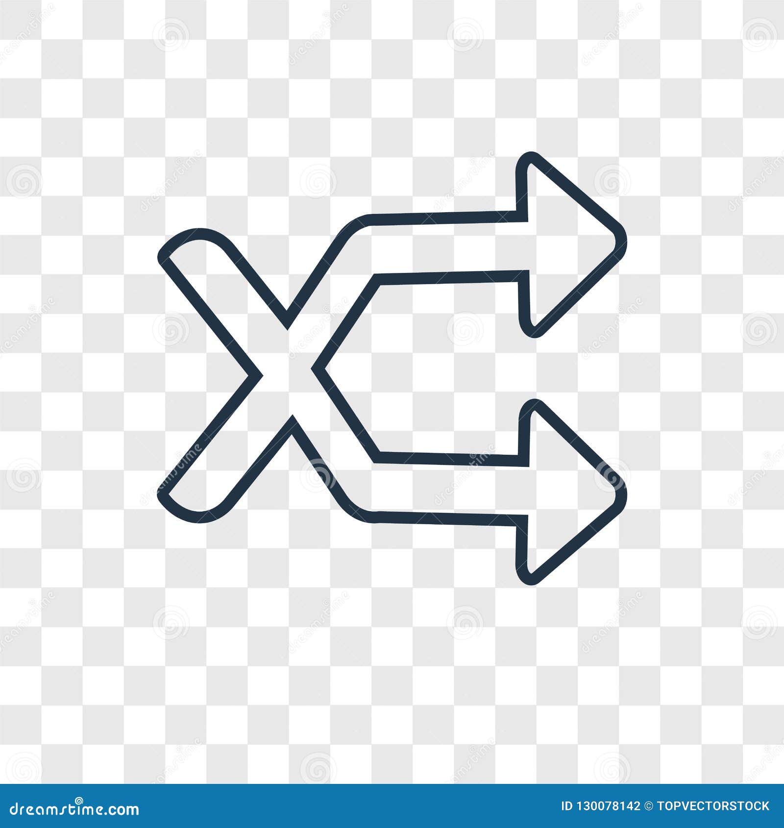 Shuffle Concept Vector Linear Icon Isolated on Transparent Background ...