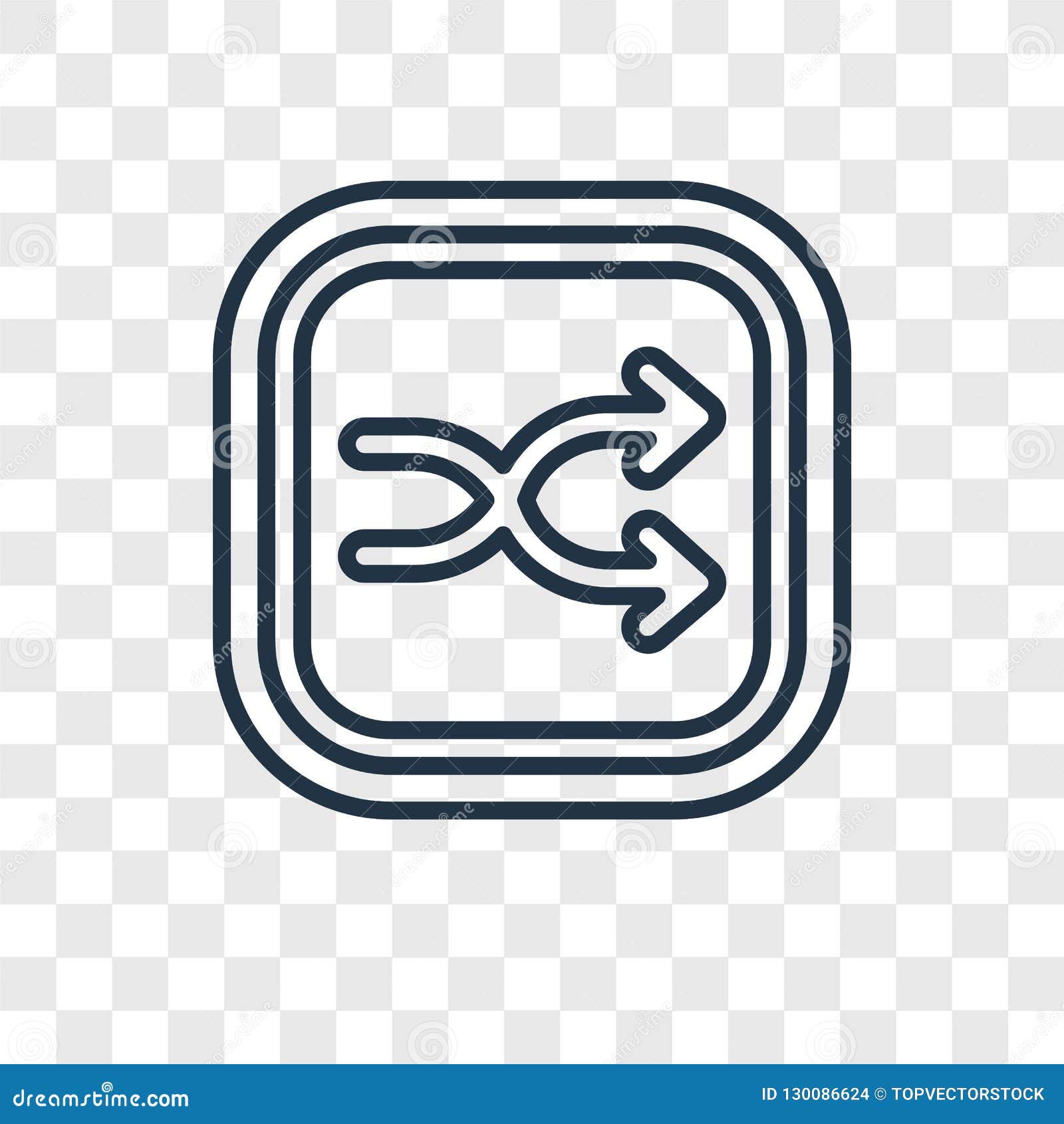 Shuffle Concept Vector Linear Icon Isolated on Transparent Background ...