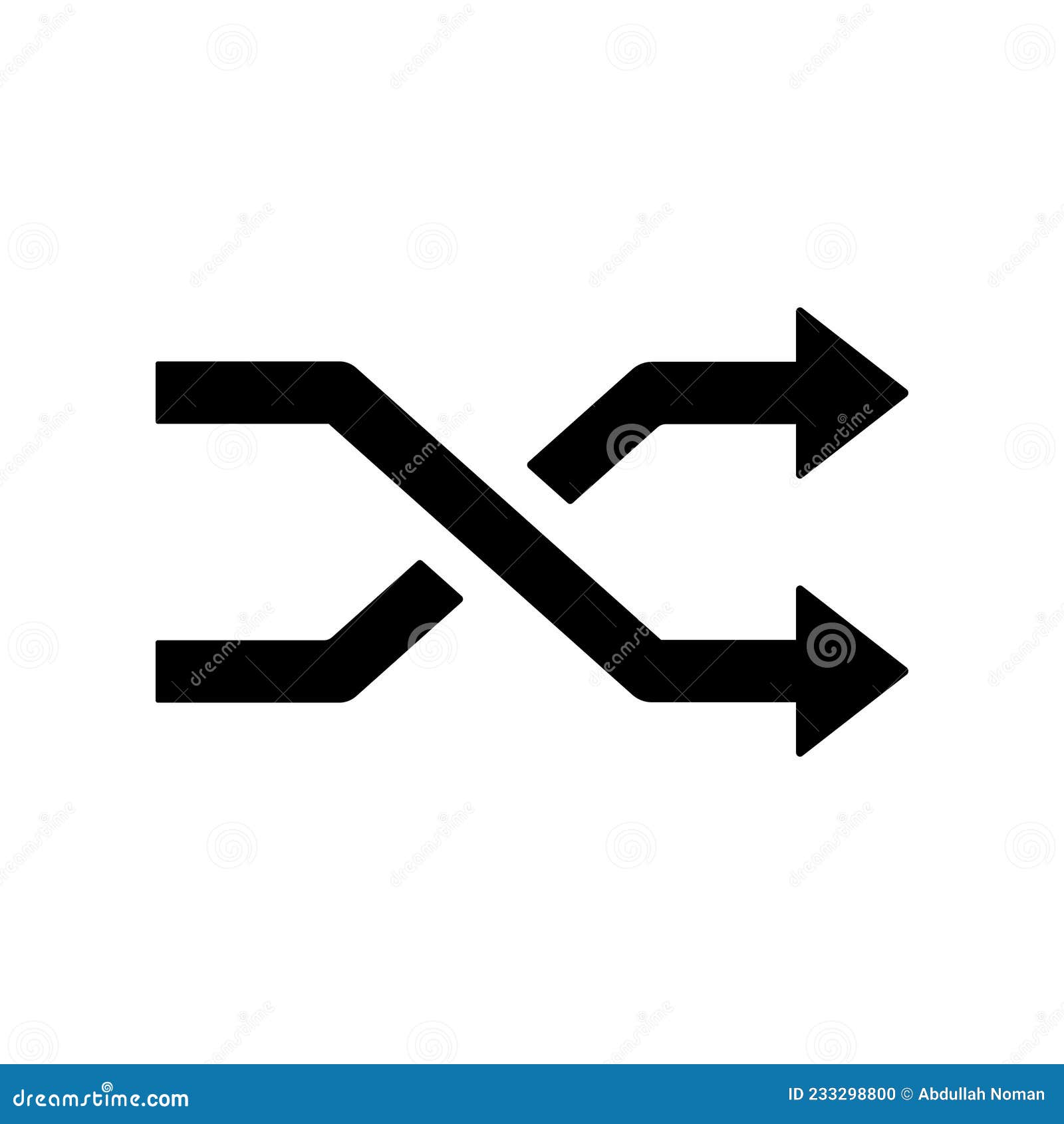 Shuffle Icon, Arrows Icon. Outline Bold, Thick Line Style, 4px Strokes ...
