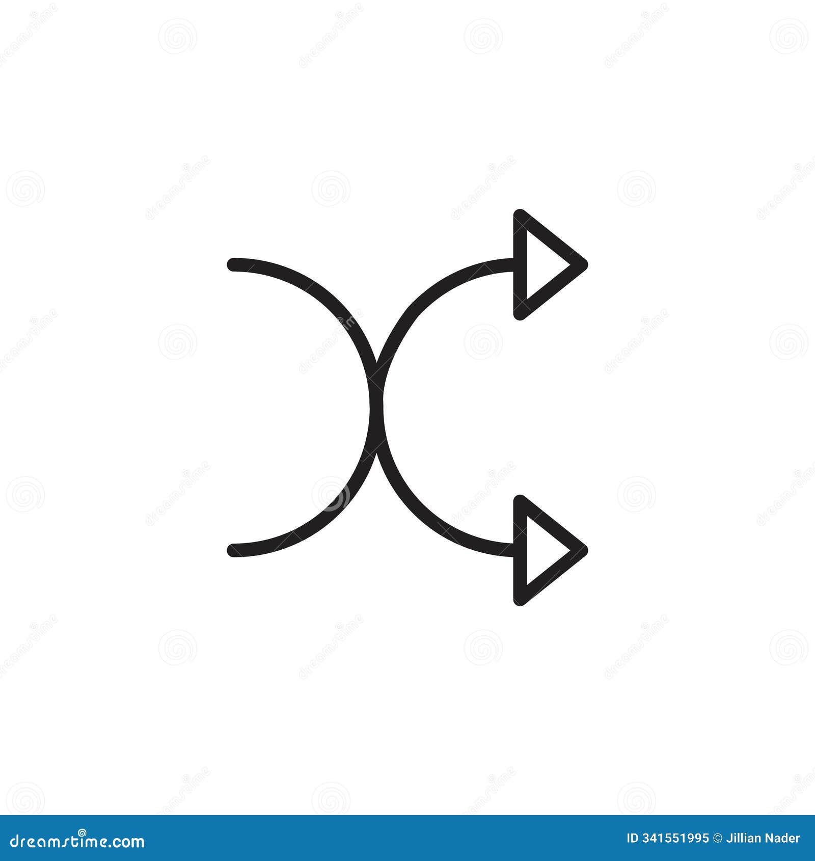 Shuffle Icon Flat Line Illustration Stock Vector - Illustration of ...