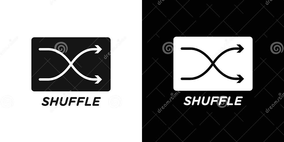Shuffle Icon Flat Vector Set Outline Stock Vector - Illustration of line, symbol: 336948192