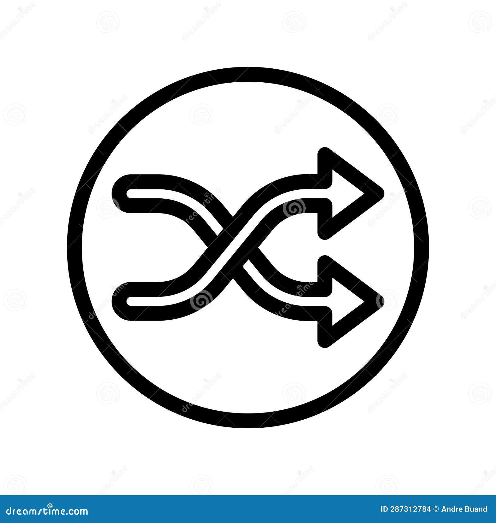 Shuffle Icon On White Background Cartoon Vector | CartoonDealer.com ...