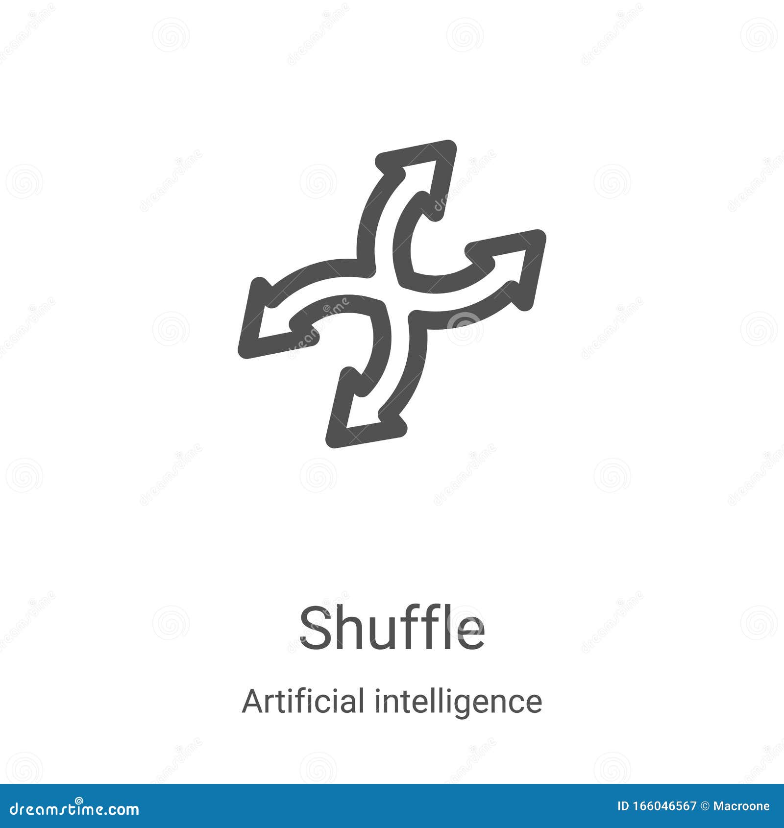 Shuffle Icon Vector from Artificial Intelligence Collection. Thin Line ...
