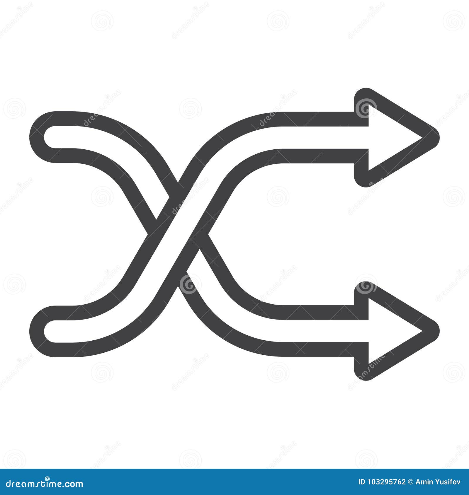 Shuffle Line Icon, Web and Mobile, Button Sign Stock Vector - Illustration of interface, dark ...