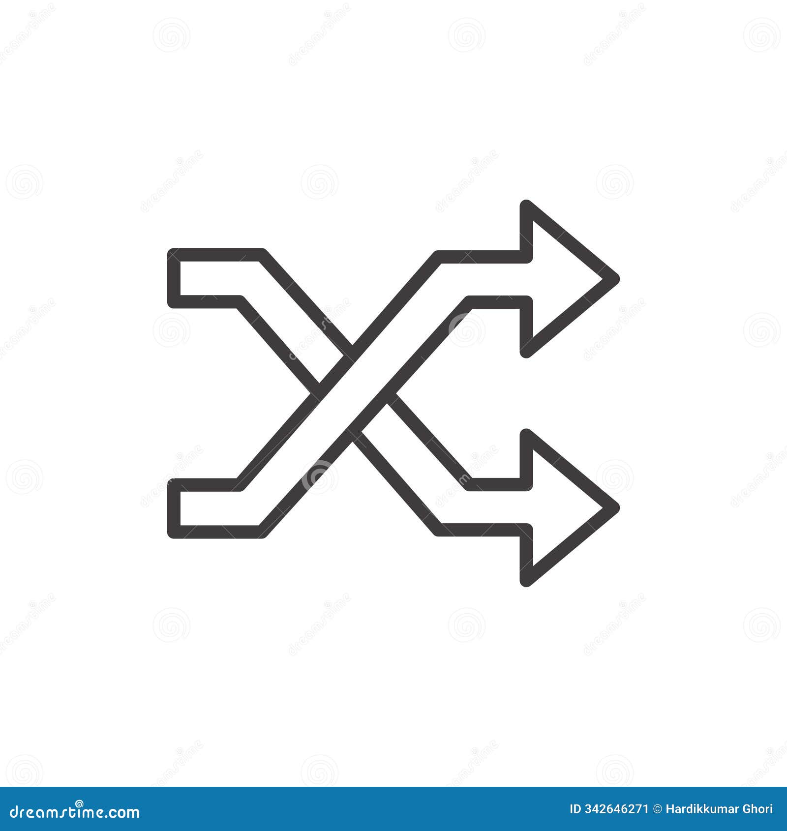 SHUFFLE Stroke Icon In Black Cartoon Vector | CartoonDealer.com #342646271