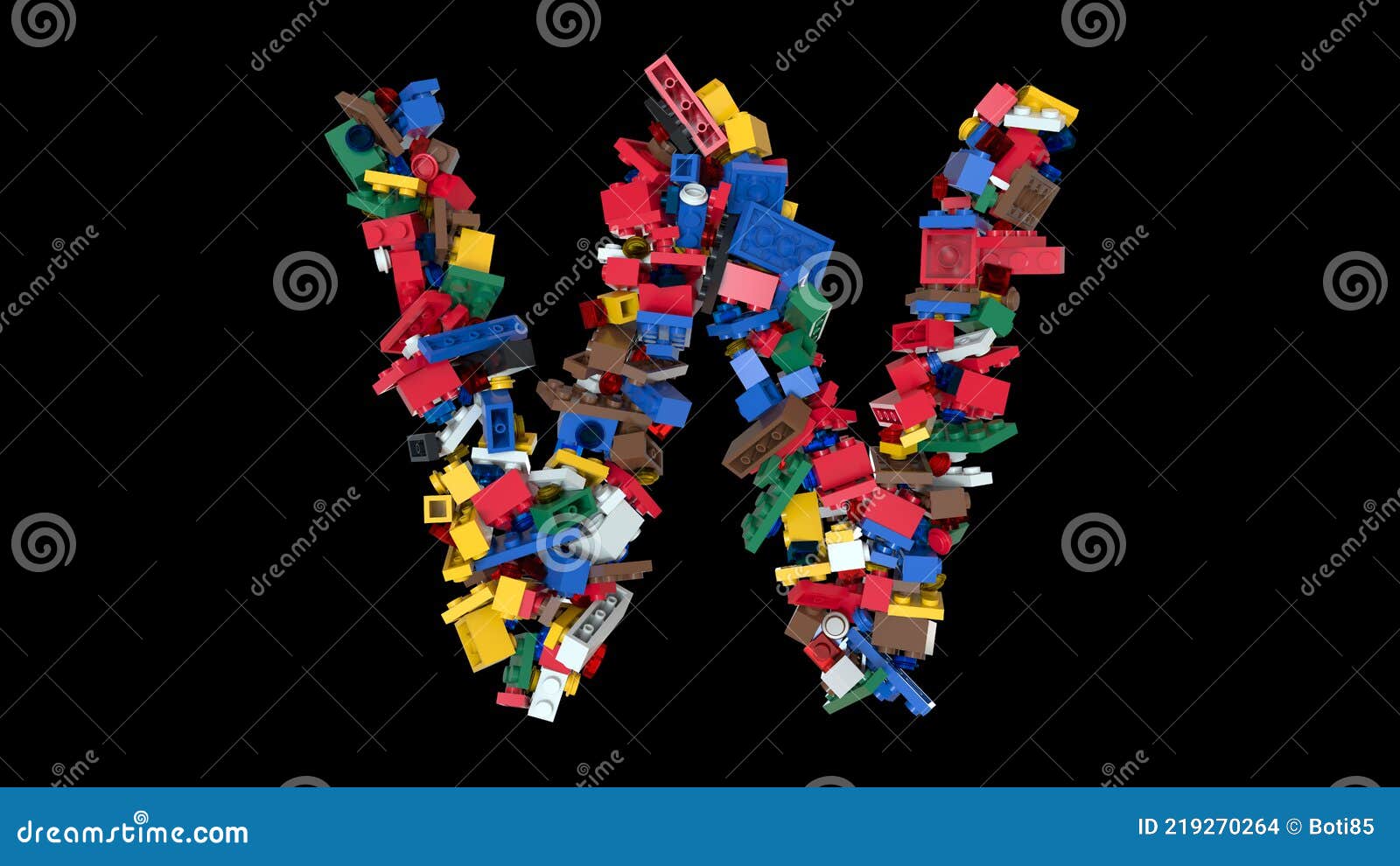 Shuffled Colored Building Blocks Typeface W Stock Illustration ...