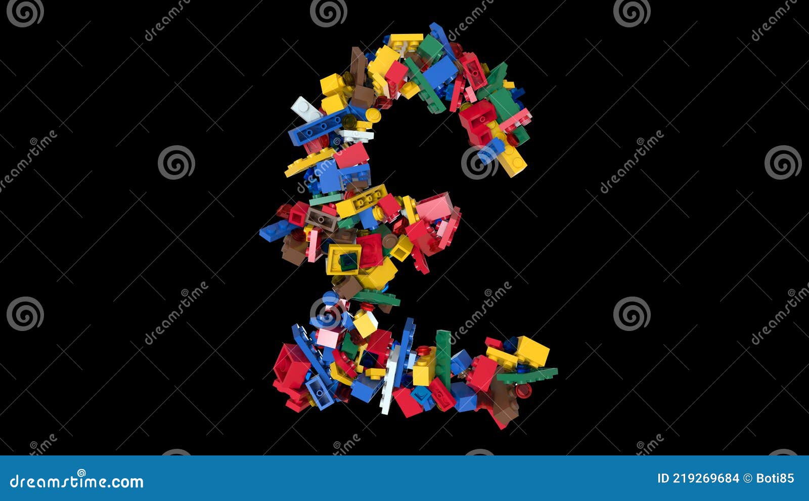 Shuffled Colored Building Blocks Typeface GBP Stock Illustration ...