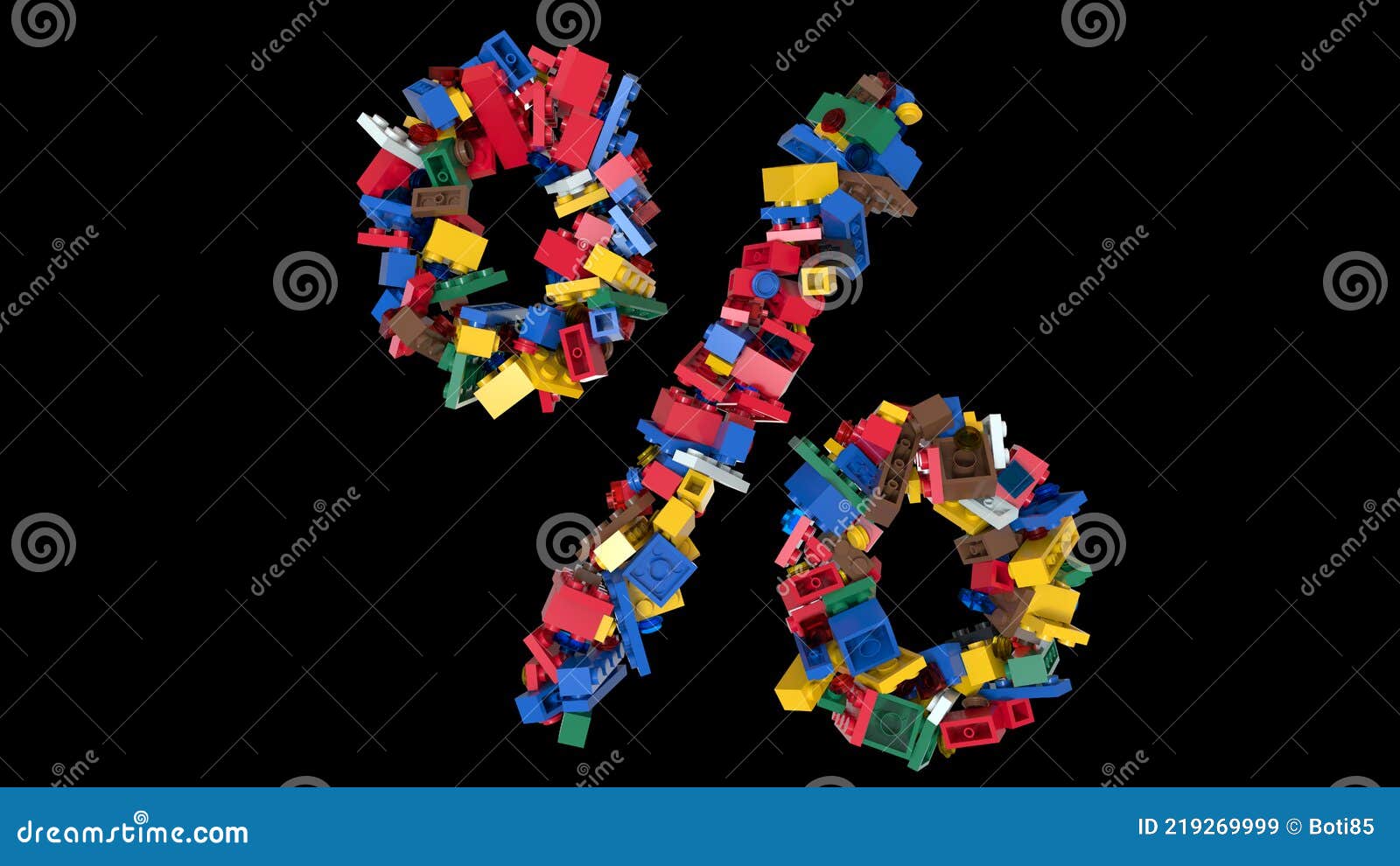 Shuffled Colored Building Blocks Typeface Percent Stock Photo ...