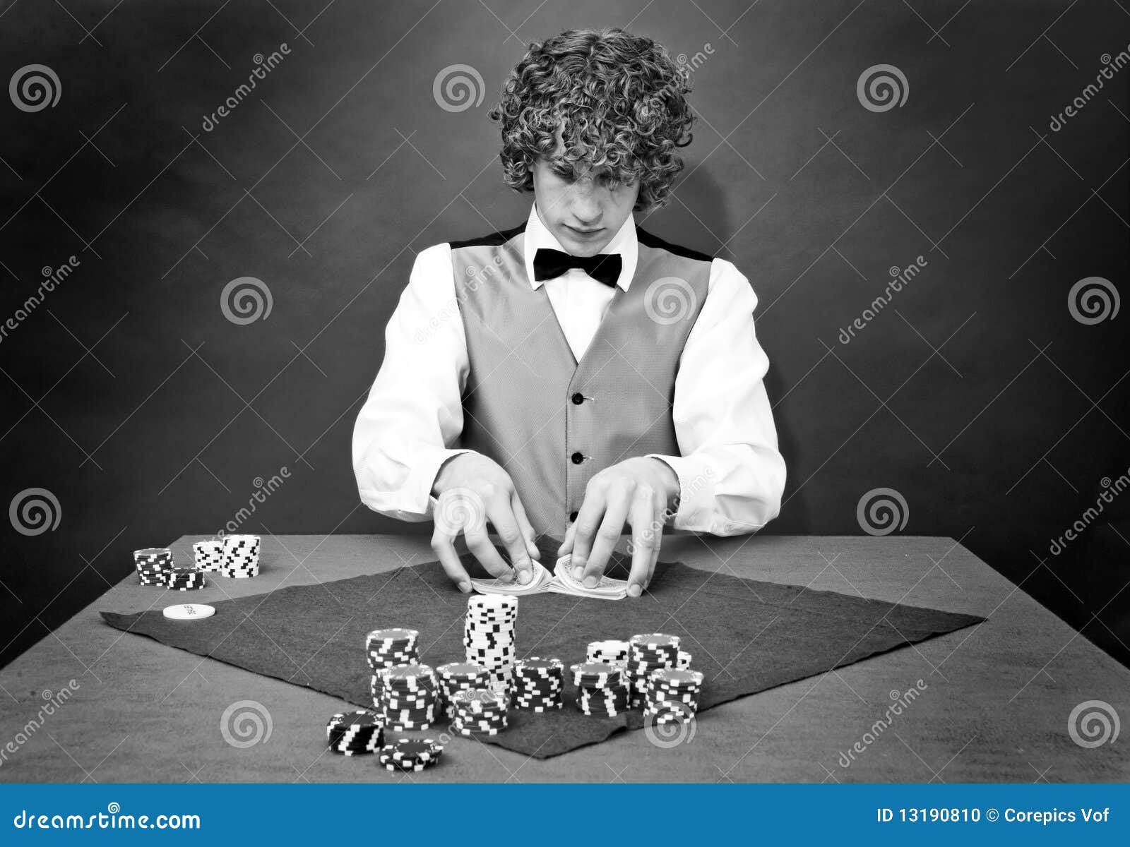 Shuffling cards stock photo. Image of hands, preparation - 13190810