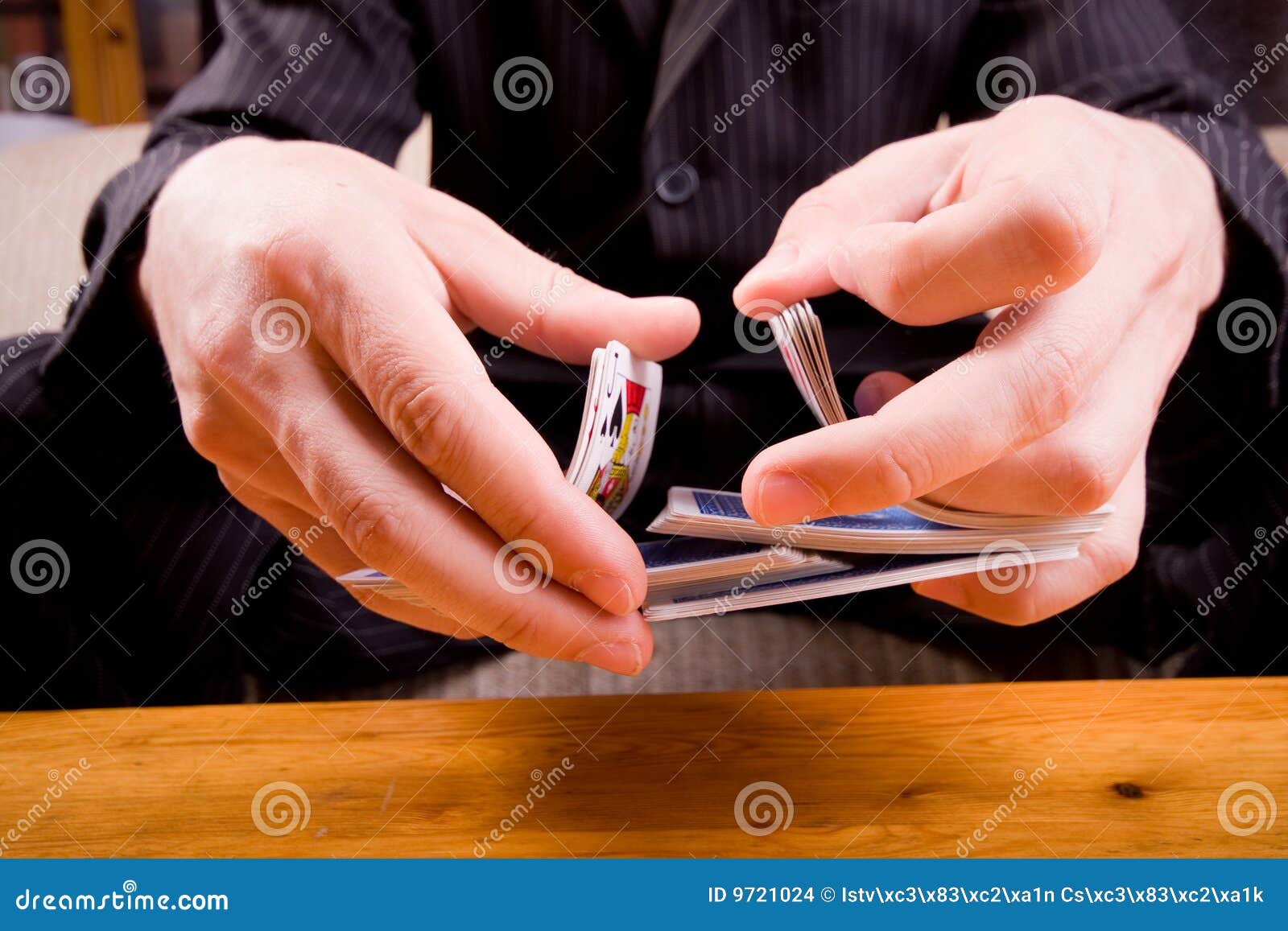 Shuffling the Cards stock photo. Image of lucky, hand - 9721024