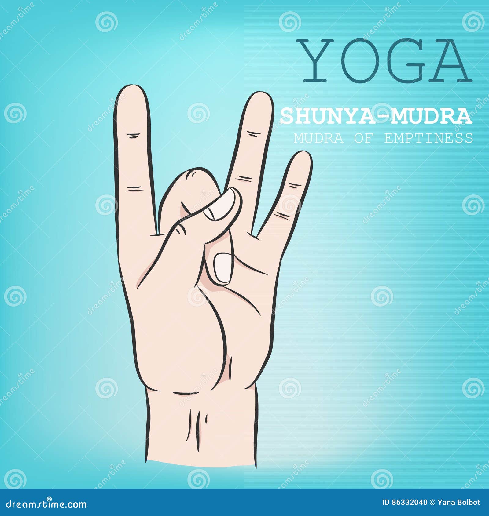 Shunya-Mudra stock vector. Illustration of buddhism, harmony - 86332040