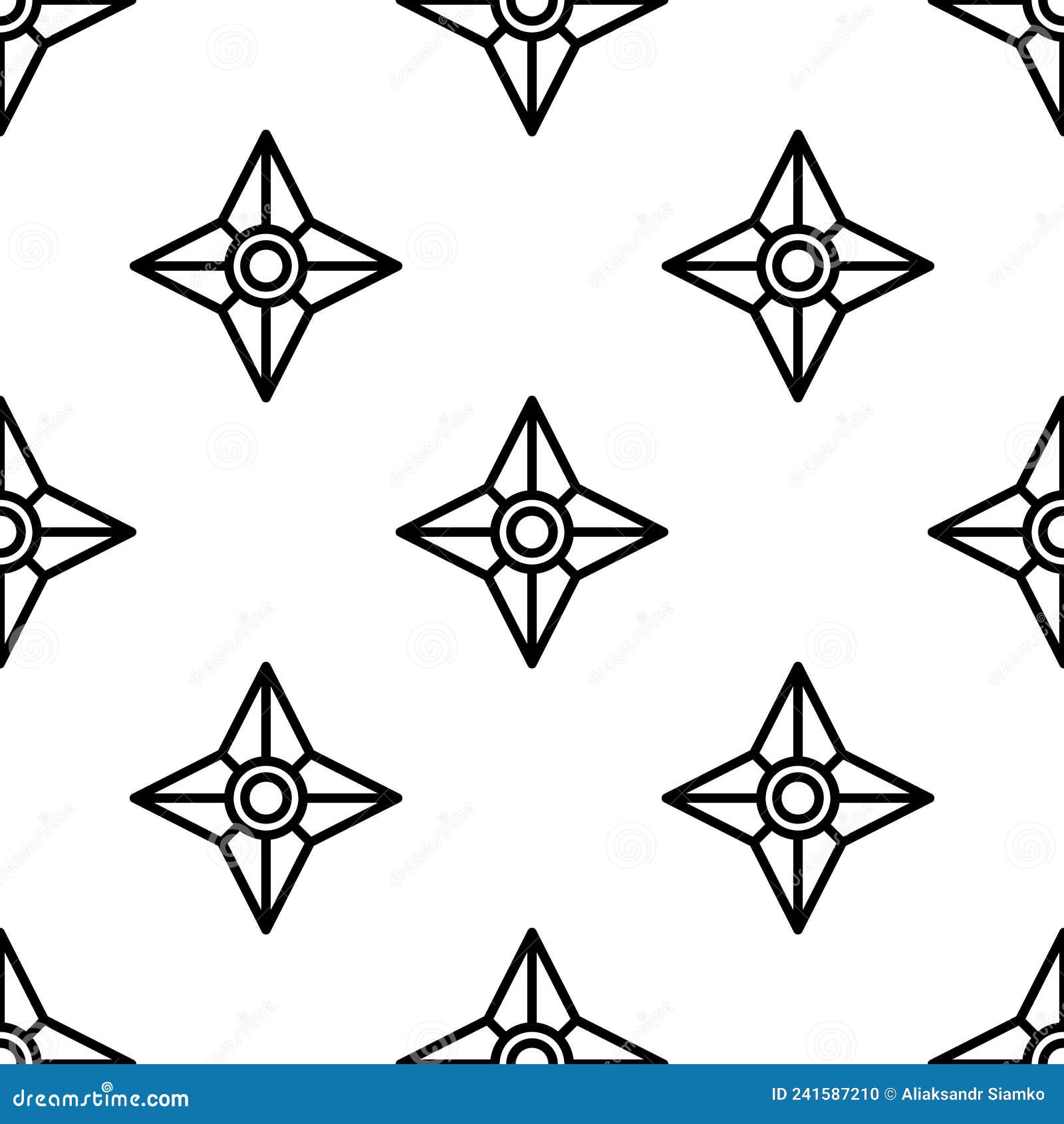 Shuriken Seamless Pattern Vector Illustration Stock Vector ...