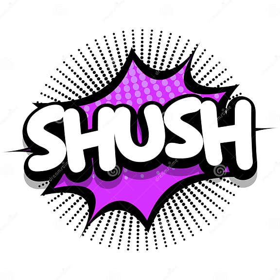 Shush Comic Book Explosion Bubble Vector Illustration Stock Vector ...