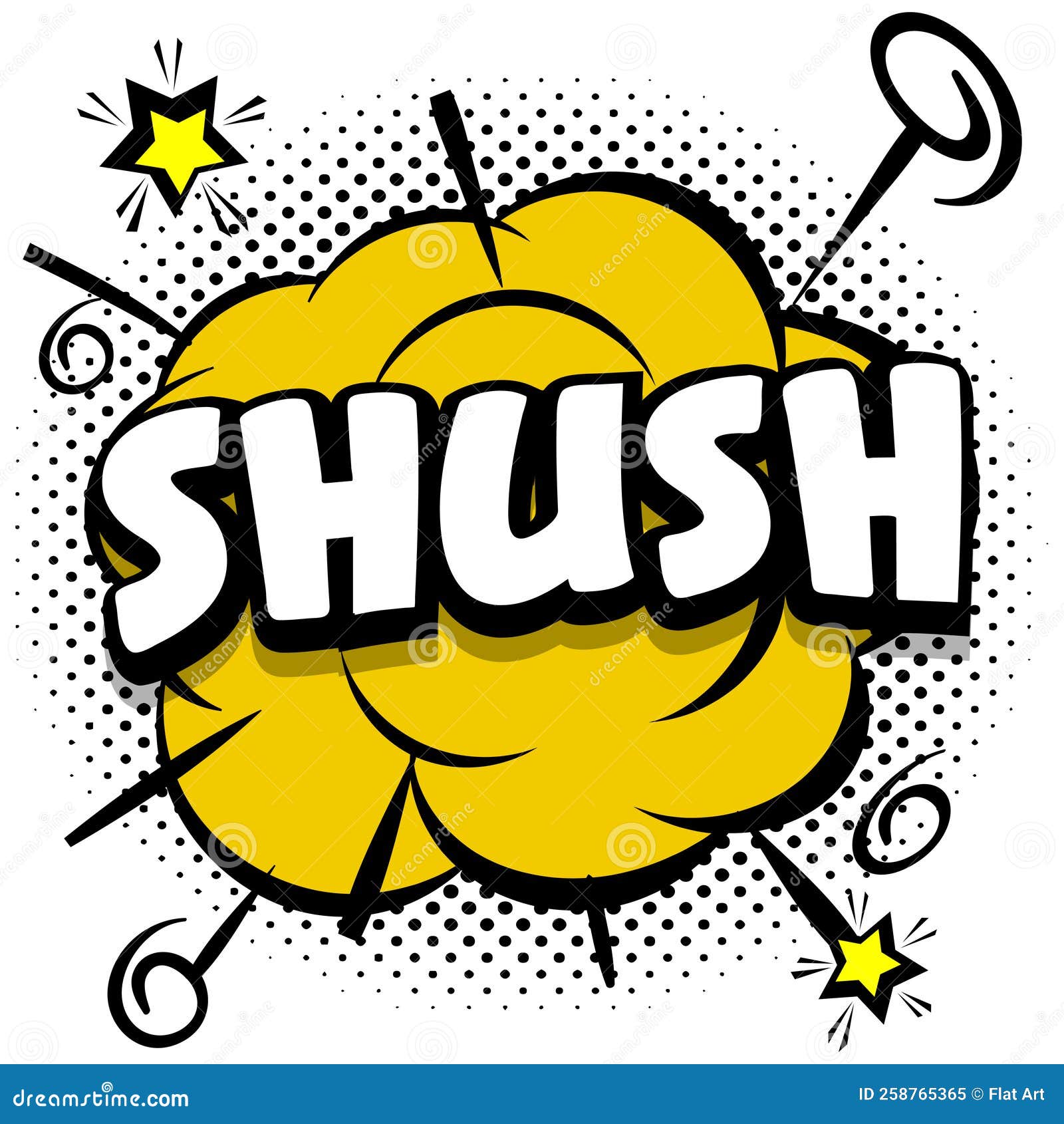 Shush Comic Bright Template with Speech Bubbles on Colorful Frames ...