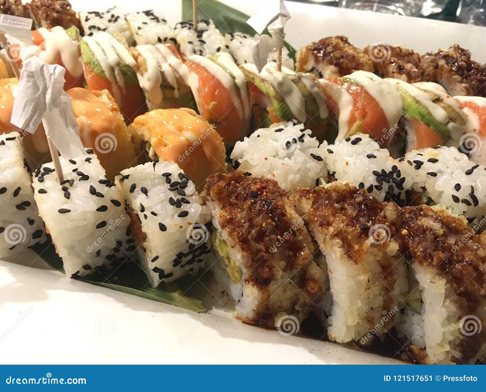 Shushi rolls plate stock image. Image of culinary, chinese - 121517651