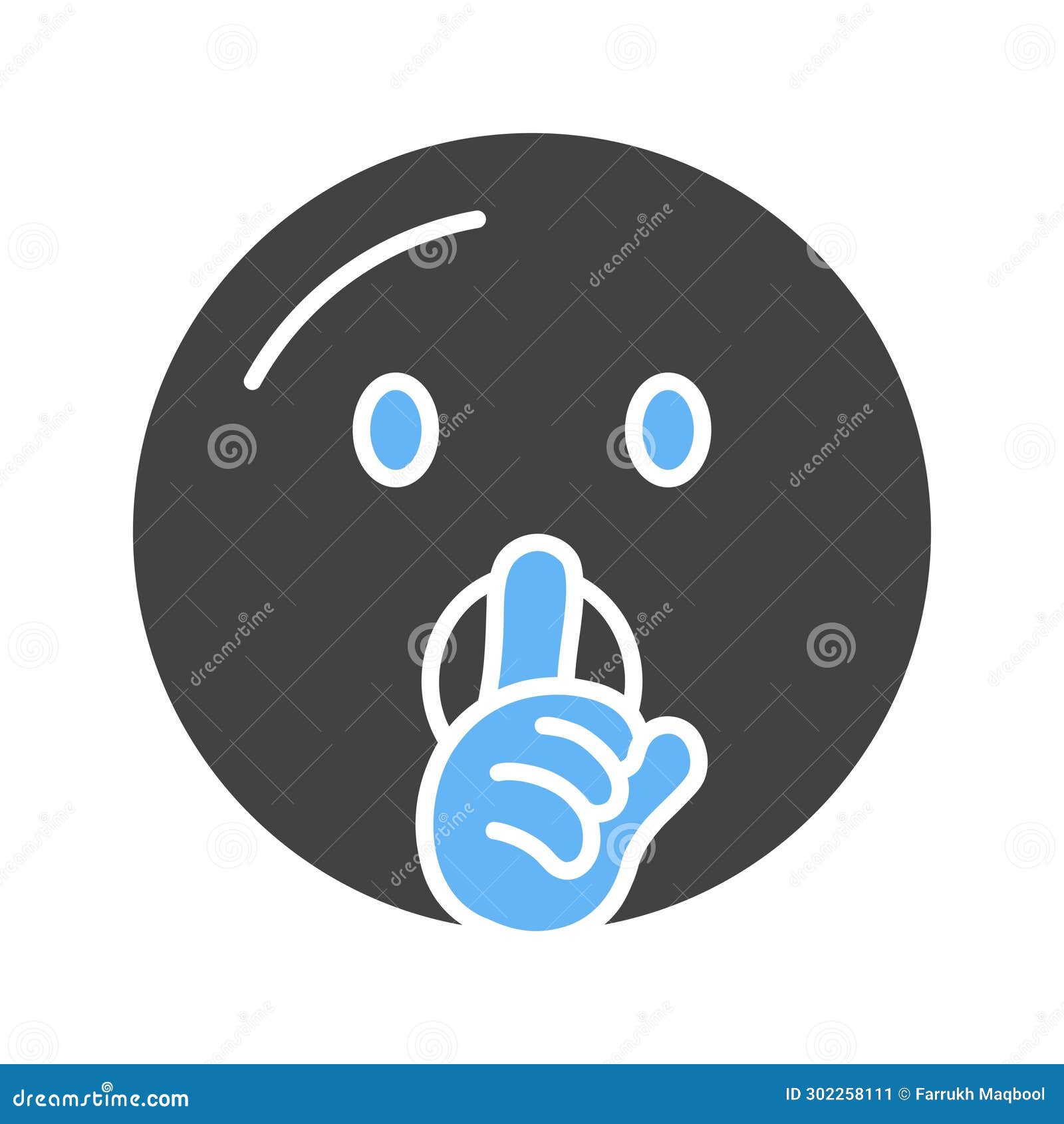 Shushing Face Emoji Icon Illustration. Quiet Finger Covering Closed ...