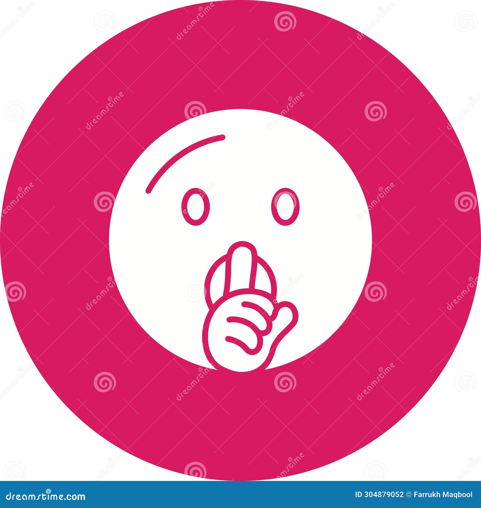 Shushing Face Emoji Icon Illustration. Quiet Finger Covering Closed ...