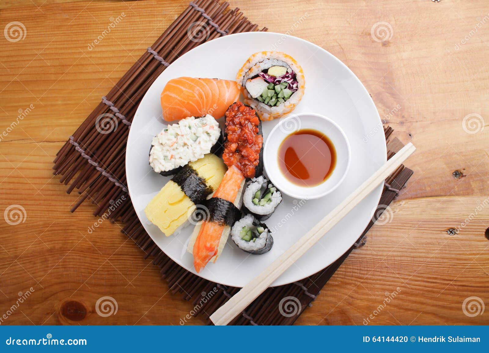 Shusi Served with Wood Table Stock Photo - Image of meal, detail: 64144420