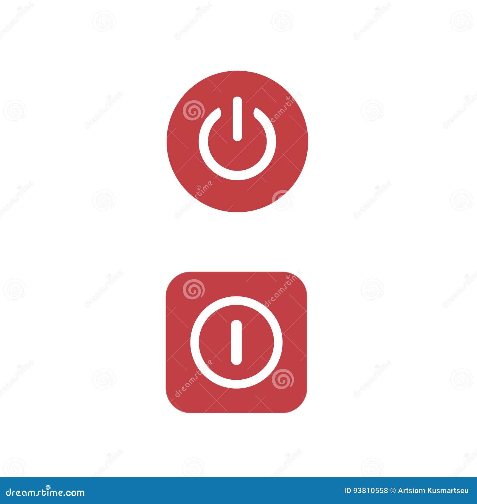 Shut down button stock vector. Illustration of circle - 93810558