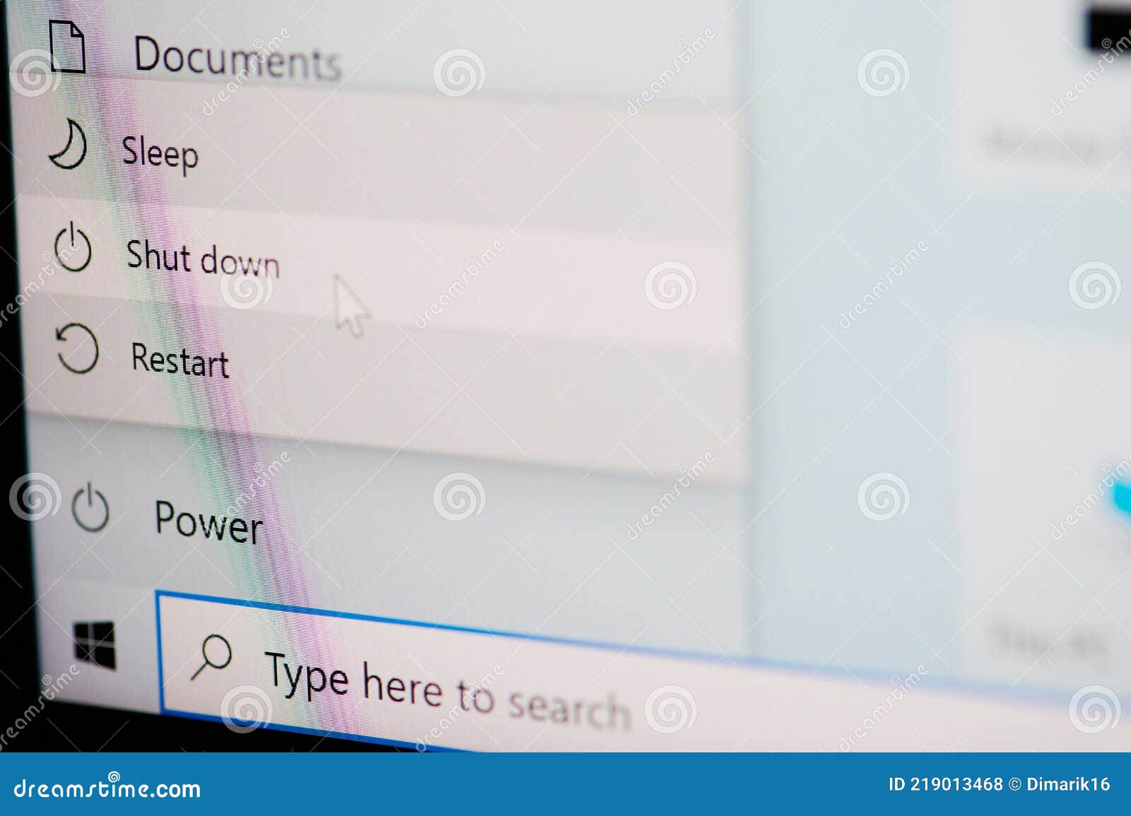 Shut Down Button on Windows Os Menu Editorial Stock Photo - Image of ...