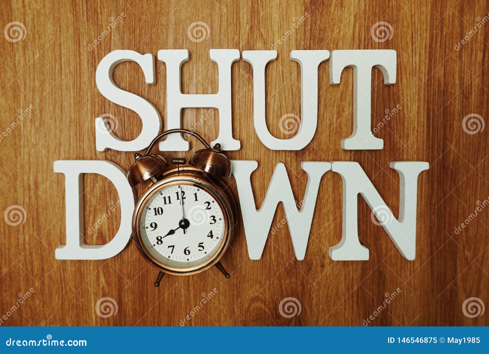 Shut Down Word Alphabet Letters on Wooden Background Stock Image ...