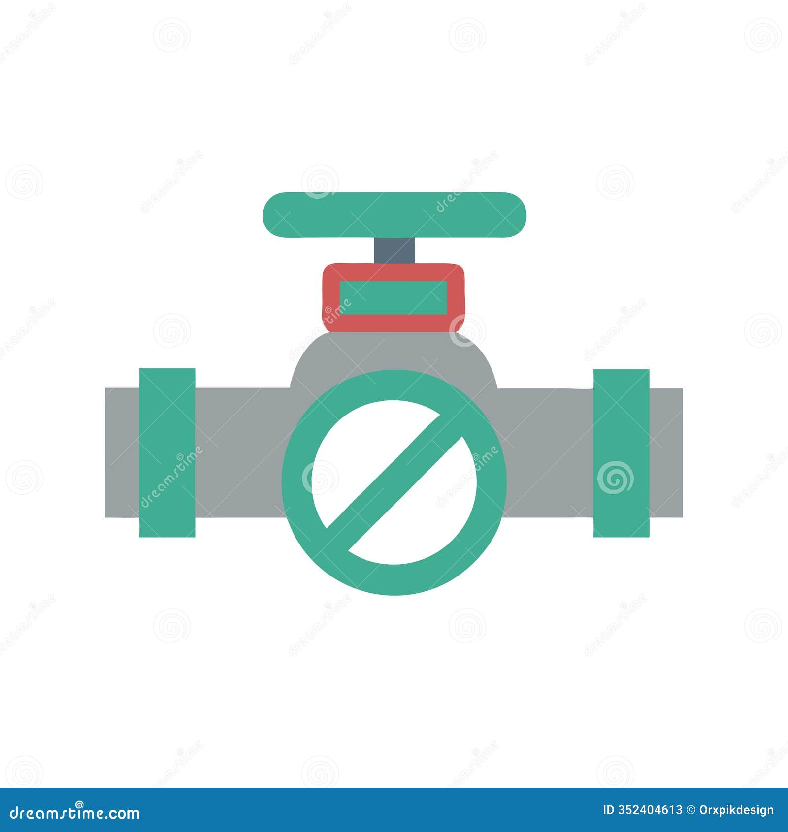 Shut-Off Valve Icon for Plumbing Control Stock Illustration ...