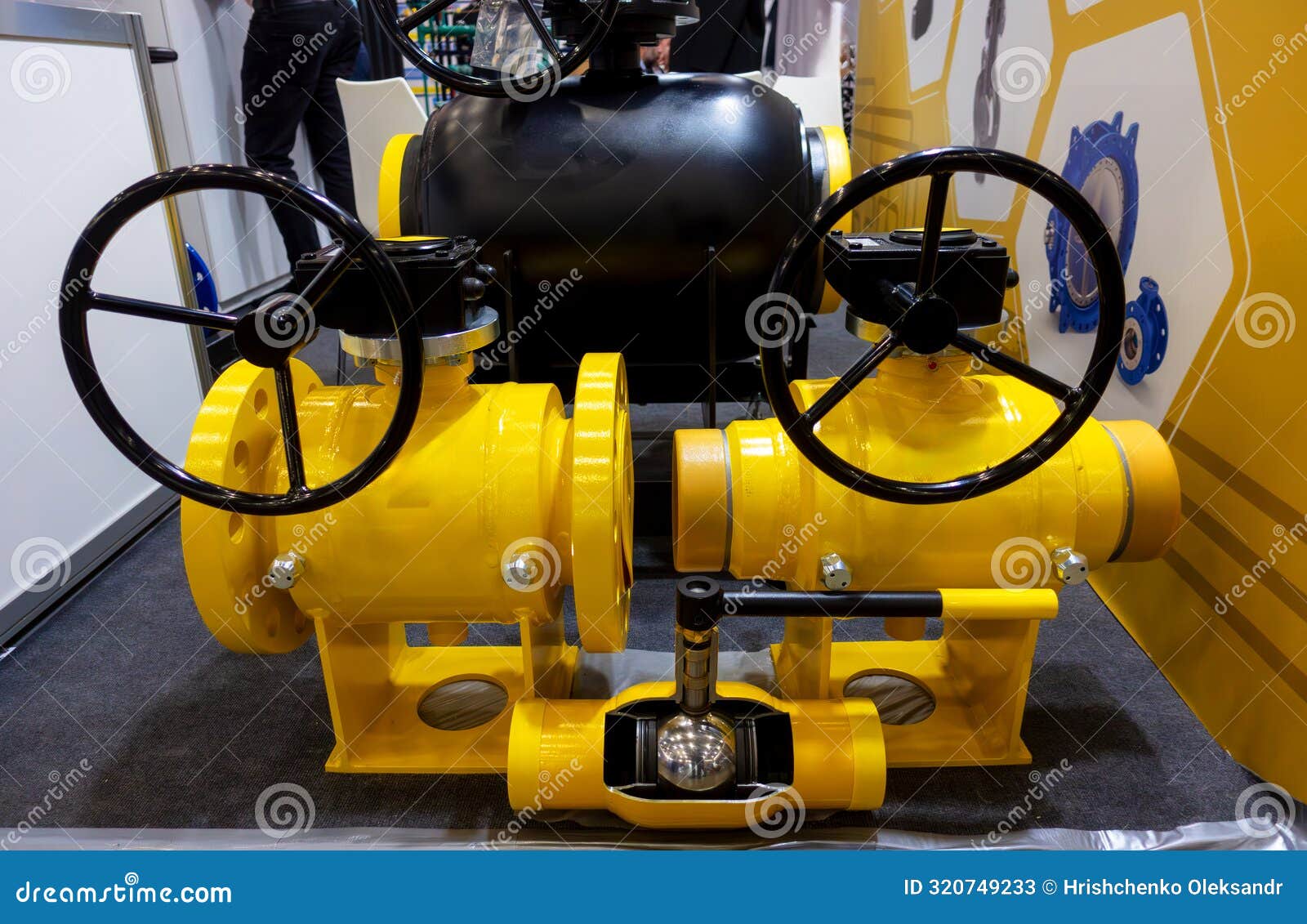 Shut-off Valves in Section. Structure and Mechanical Component Stock ...