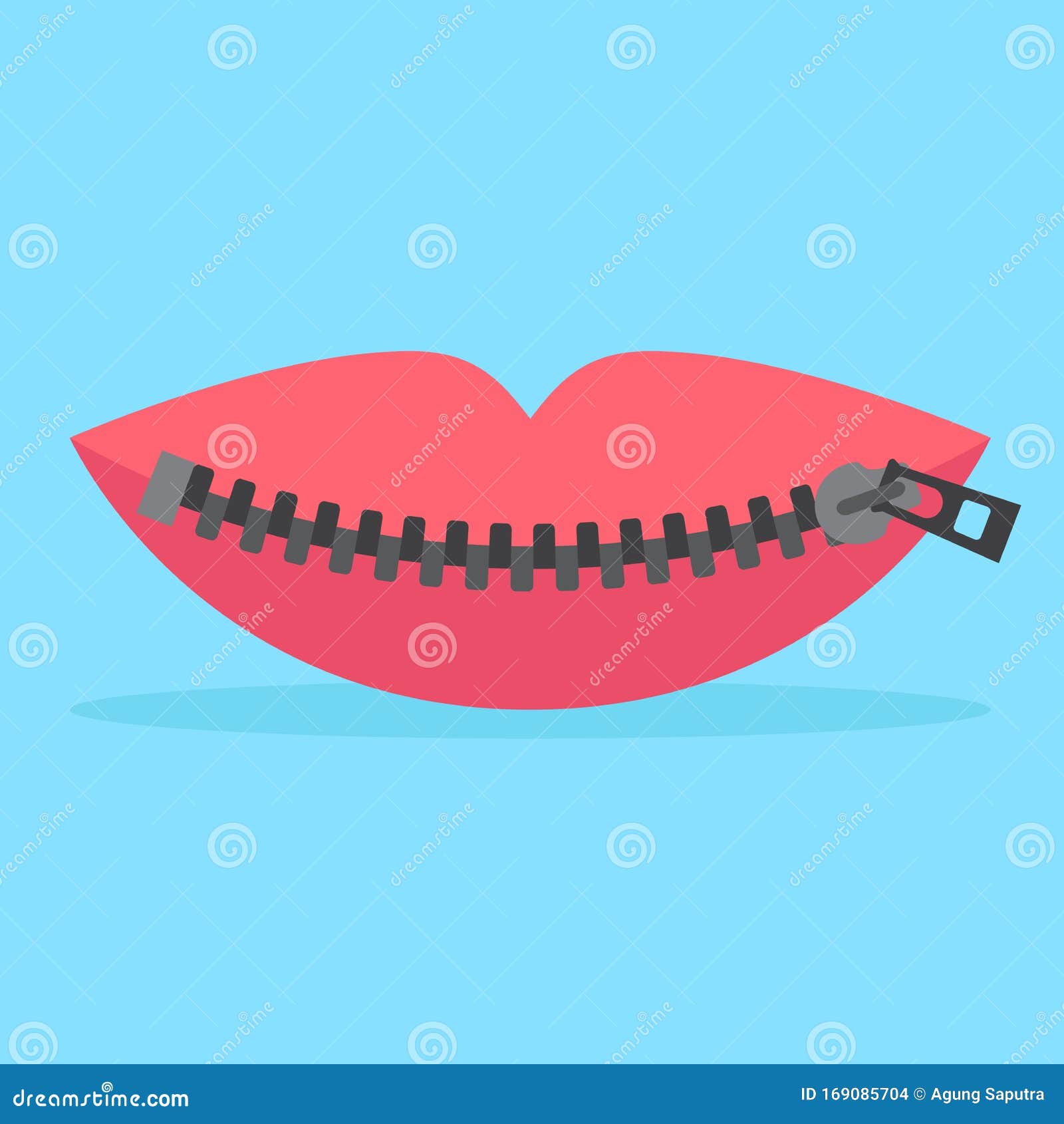 Shut Up Flat Design Vector Illustration Stock Vector - Illustration of ...