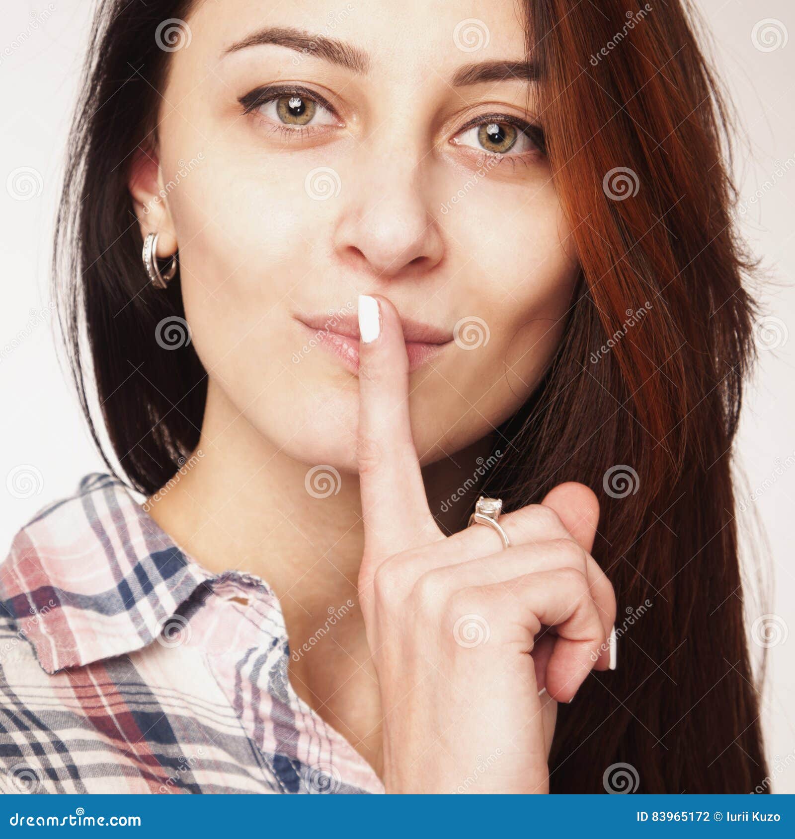Shut Up Please ! - Finger on Lips Stock Photo - Image of face ...