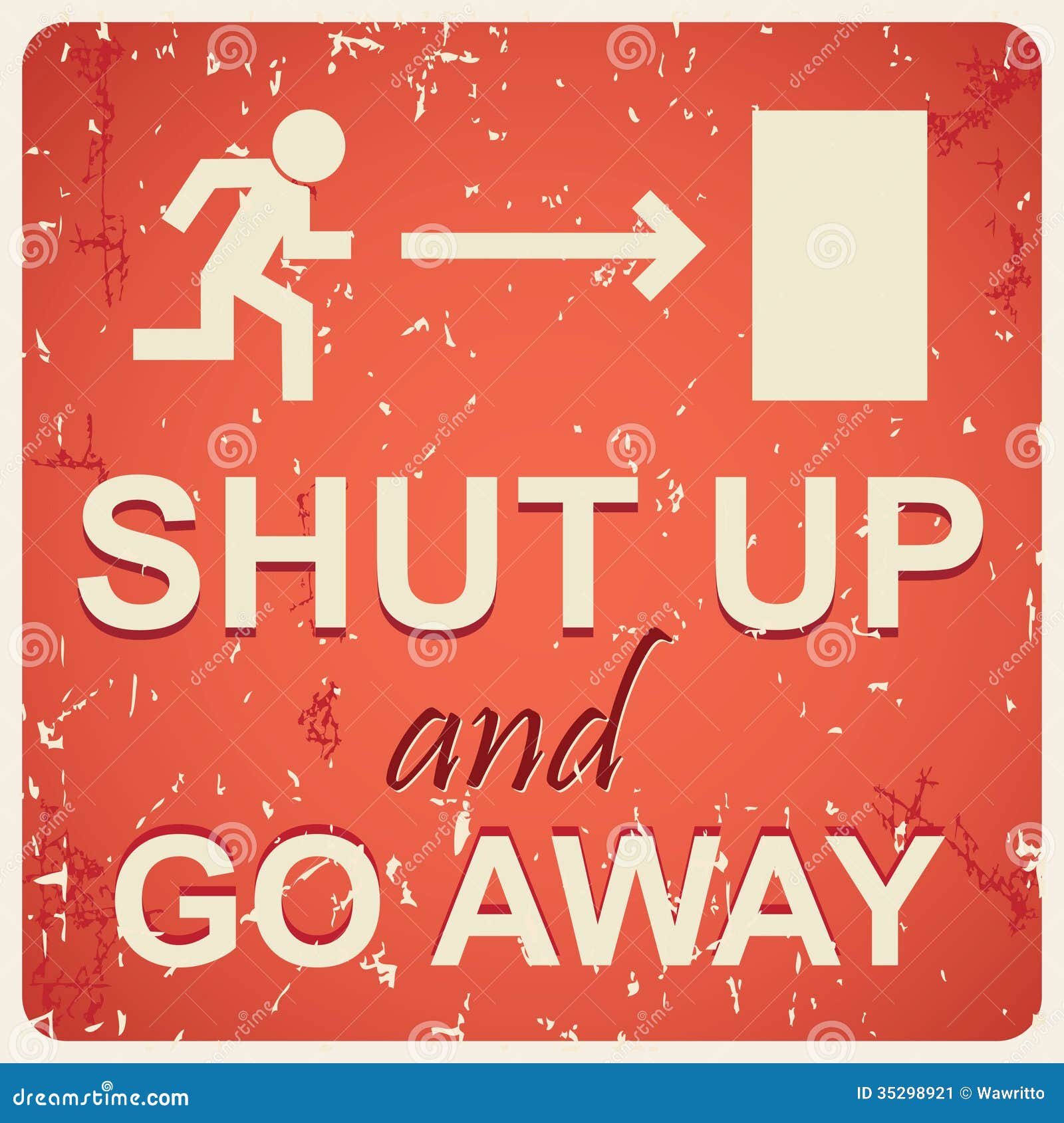 Shut up sign stock vector. Illustration of shut, enter - 35298921