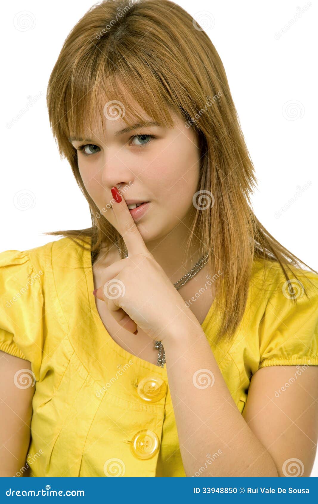 Shut up stock photo. Image of lips, blond, isolated, model - 33948850