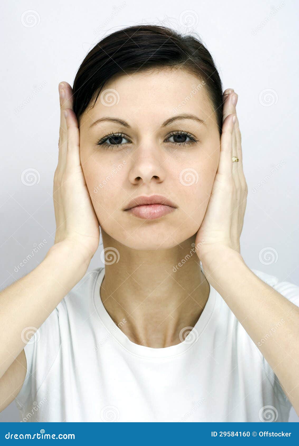 Shut your ears! stock photo. Image of cute, hear, girl - 29584160